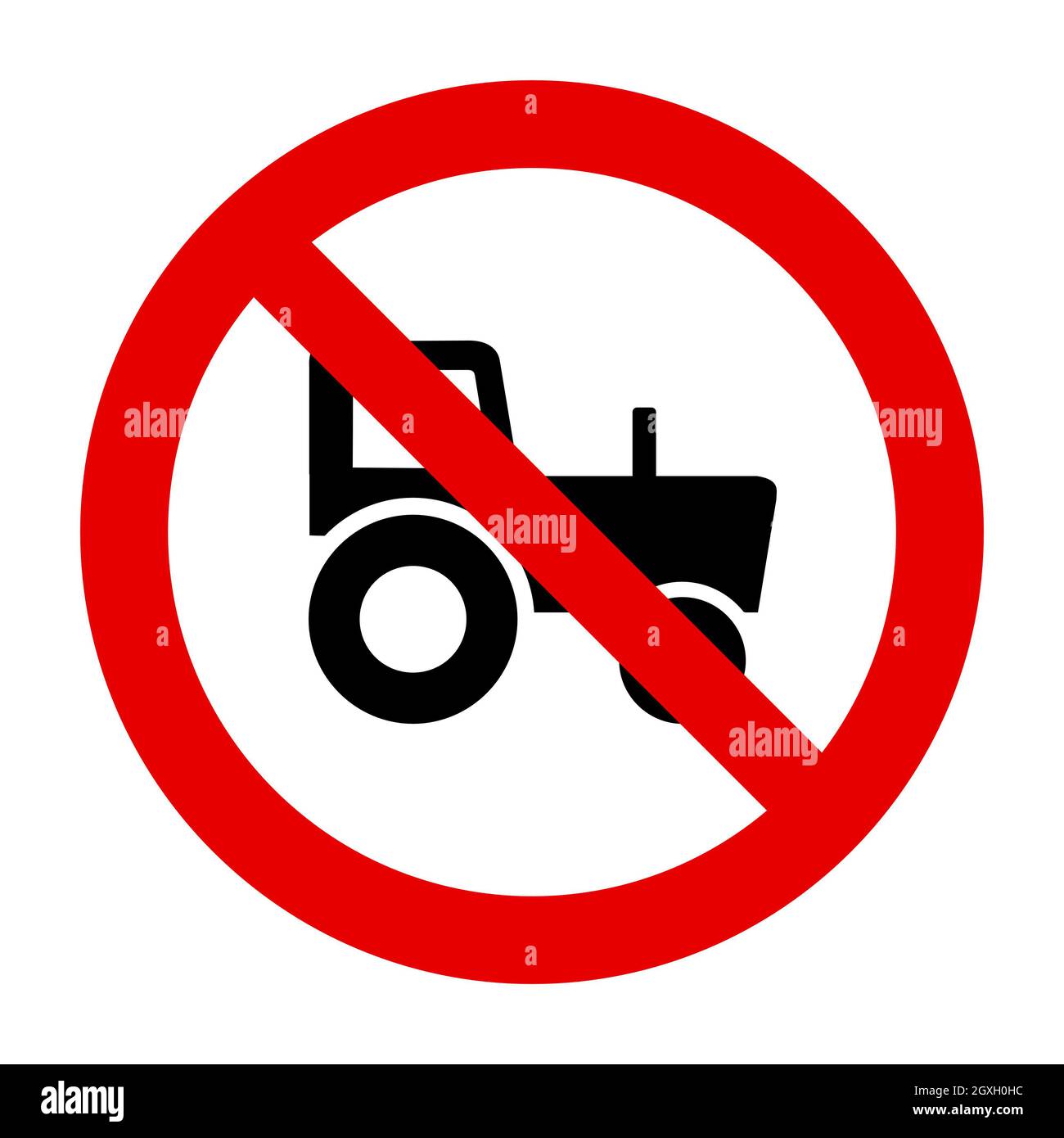 Tractor and prohibition sign Stock Photo - Alamy