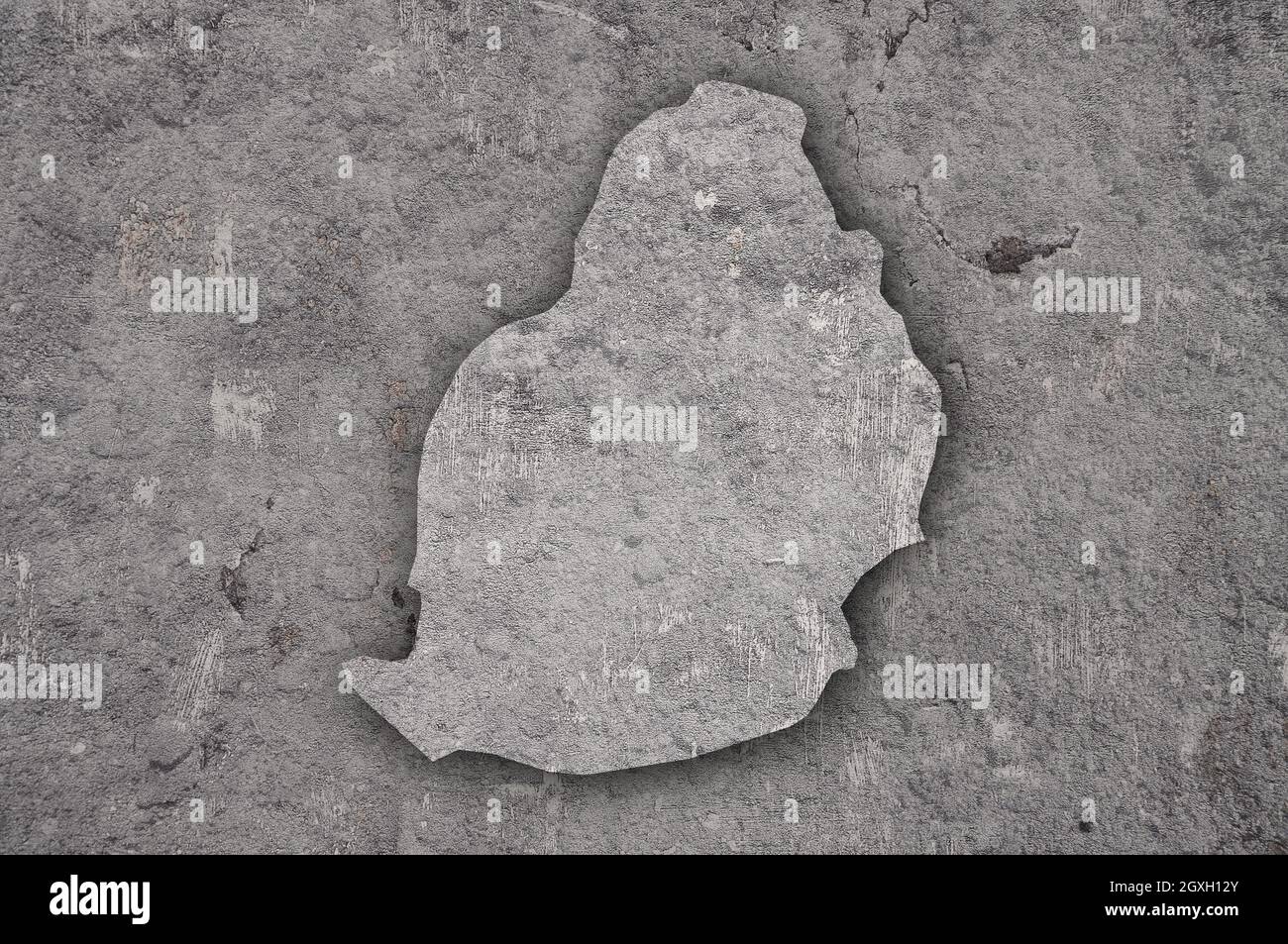 Map of Mauritius on weathered concrete Stock Photo - Alamy