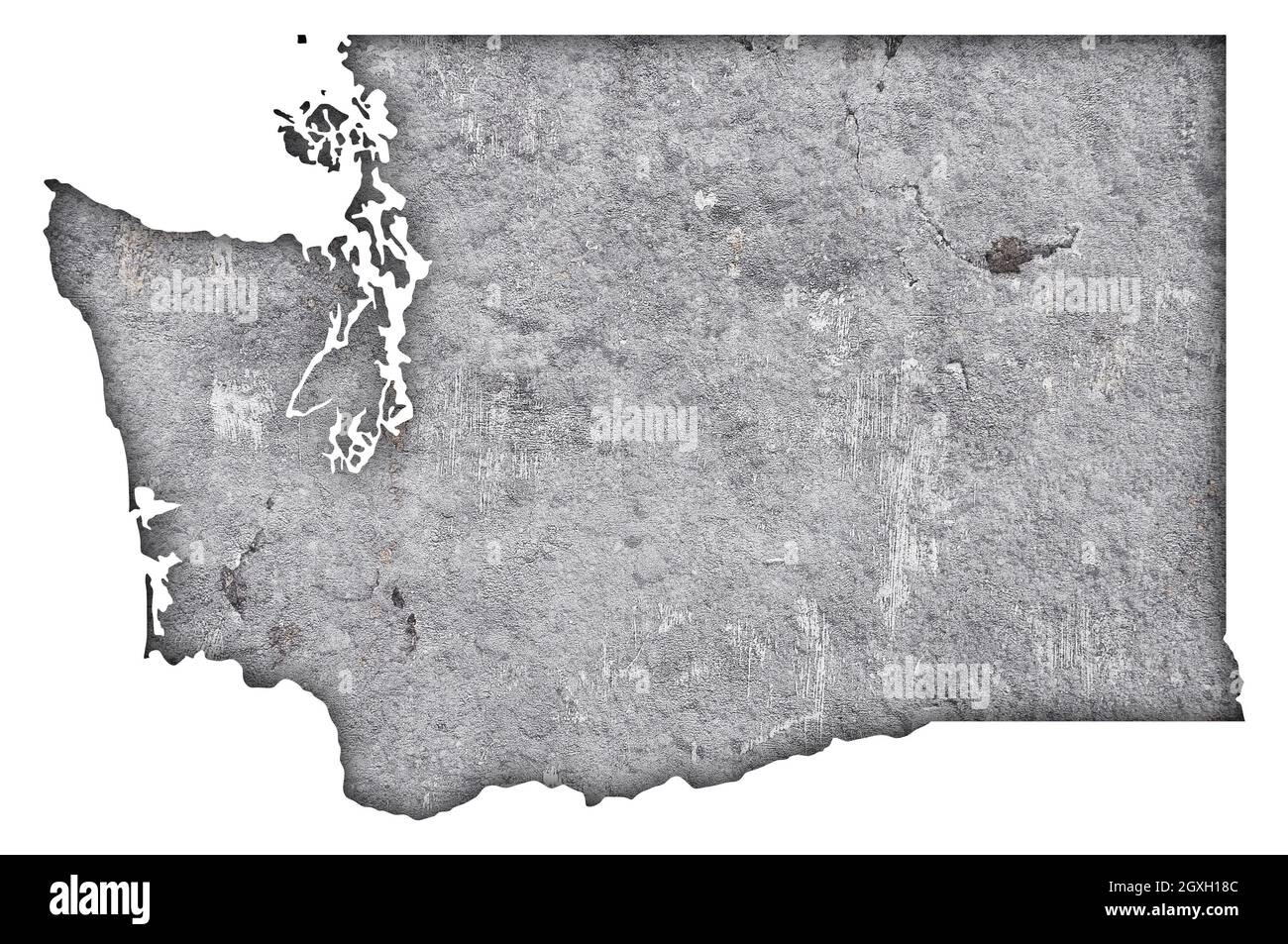 Washington us state contour map Cut Out Stock Images & Pictures - Alamy
