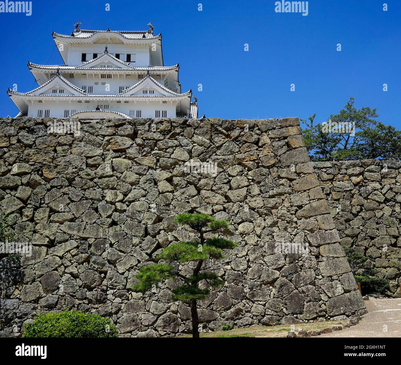 Architecture of Himeji Castle, Japan. The castle was built in 14th ...