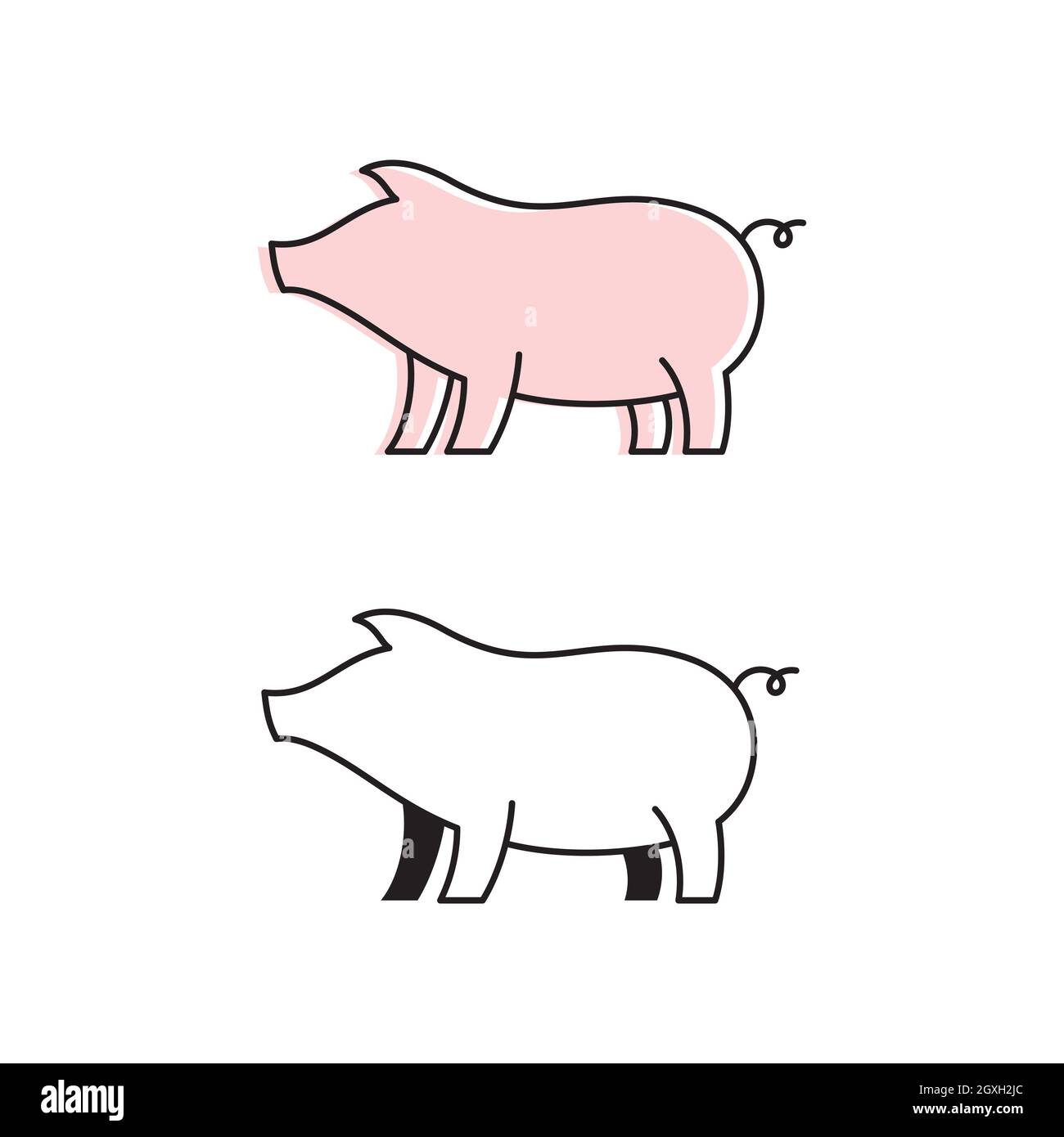 Pig symbol Template vector icon illustration design Stock Photo - Alamy