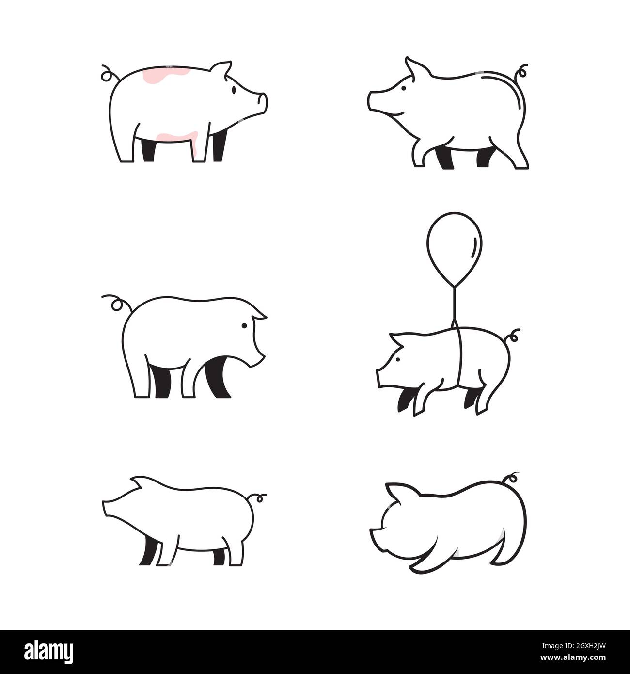 Pig symbol Template vector icon illustration design Stock Photo - Alamy
