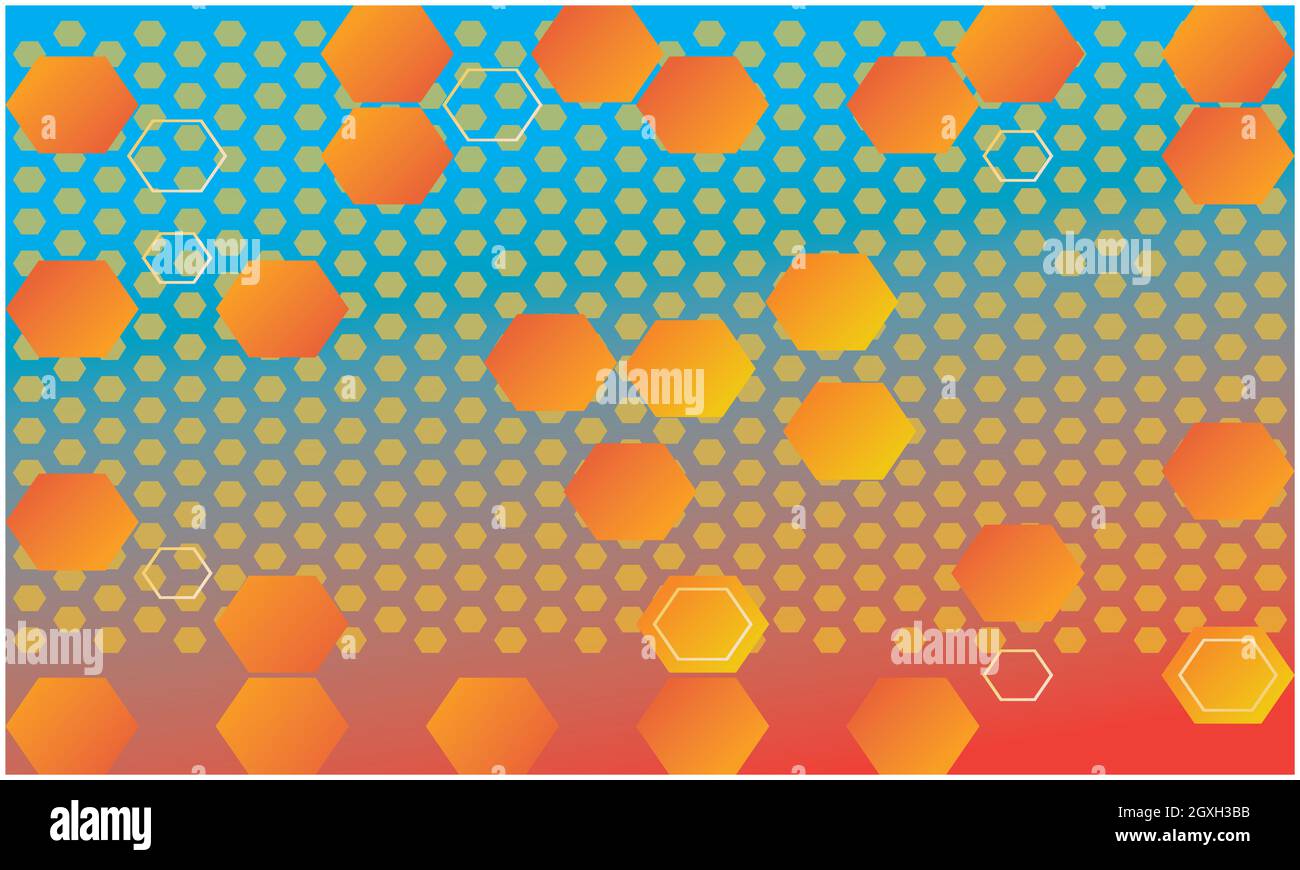 small hexagon on circle dotted background Stock Photo - Alamy