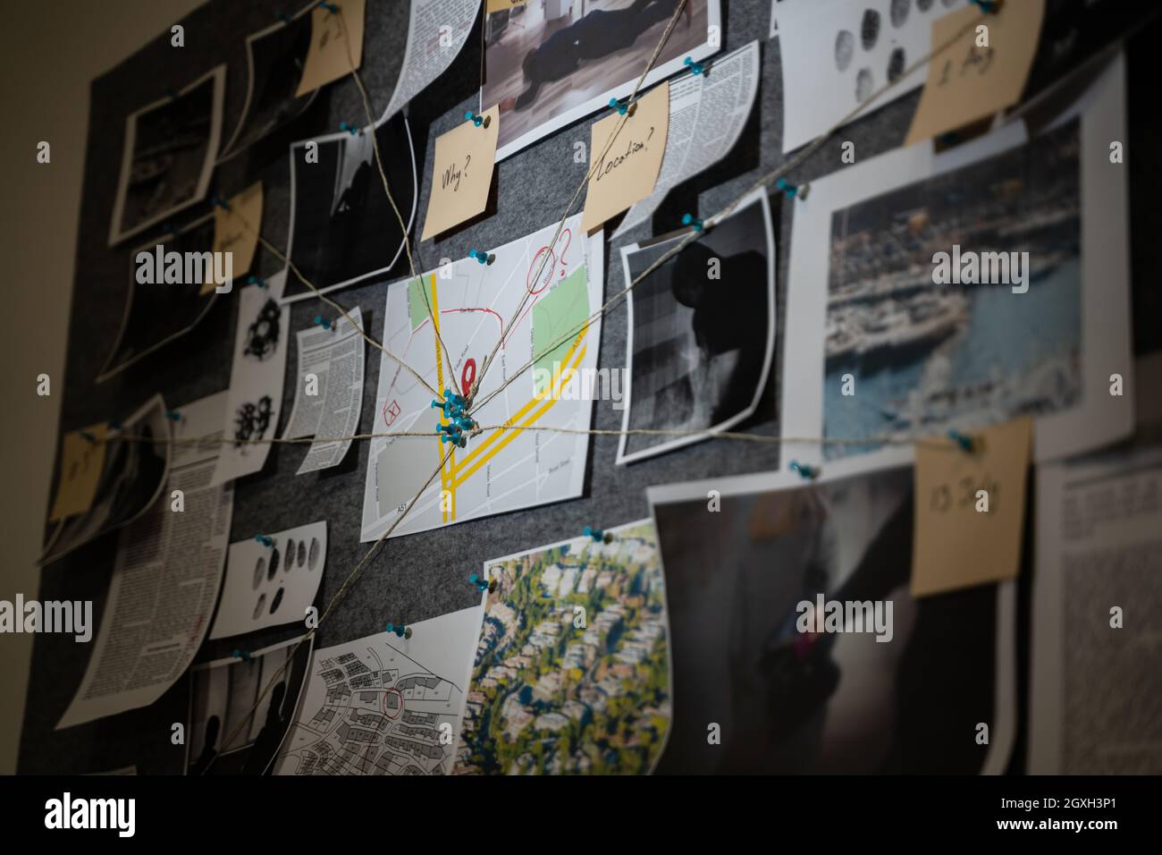 Police Investigation Board And Crime Victim Information Stock Photo - Alamy