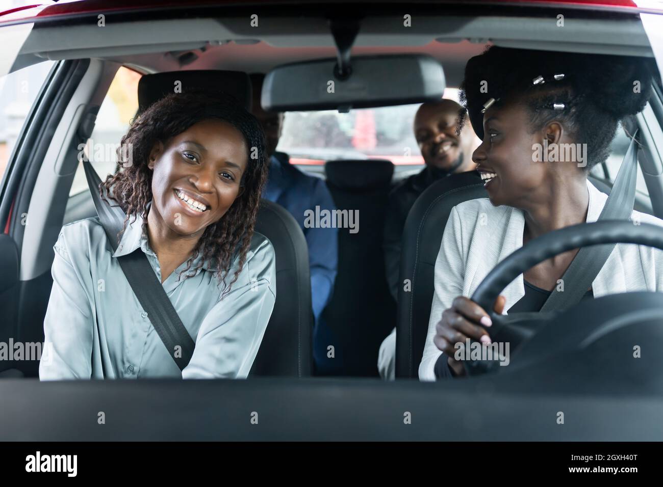 Carpool Ride Sharing. African People Using Car Share Stock Photo - Alamy