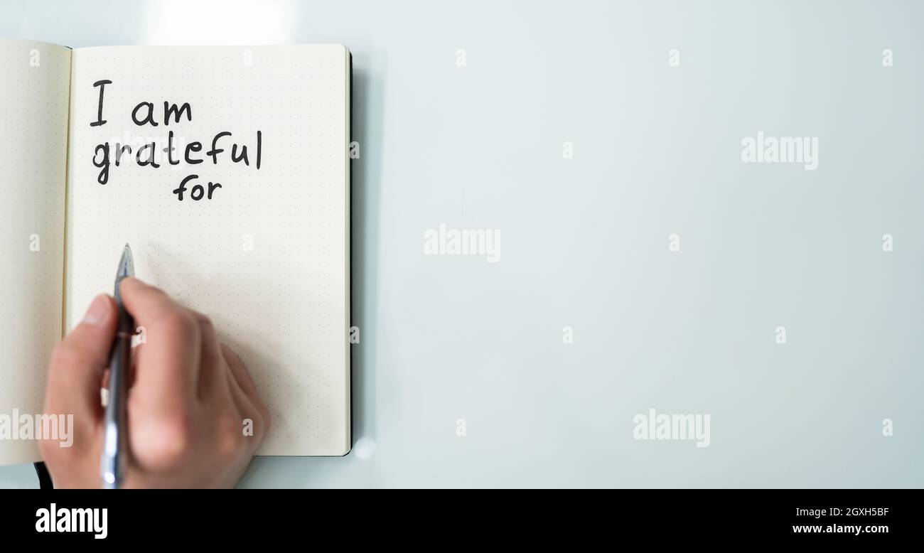 Hand writing gratitude journal hi-res stock photography and images - Alamy
