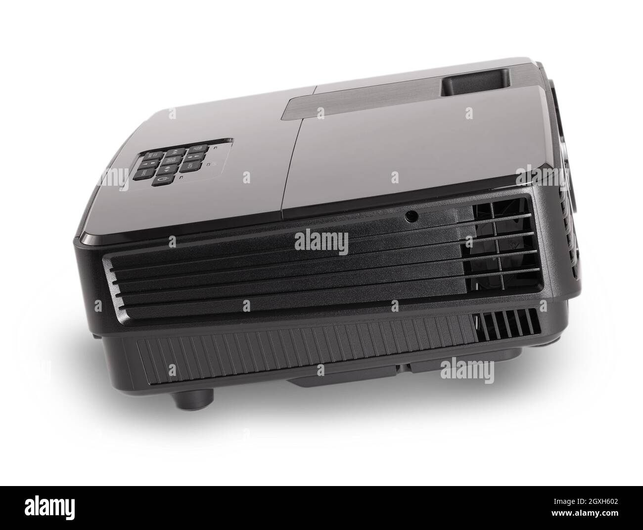 Projector multimedia black colour on white background Stock Photo - Alamy