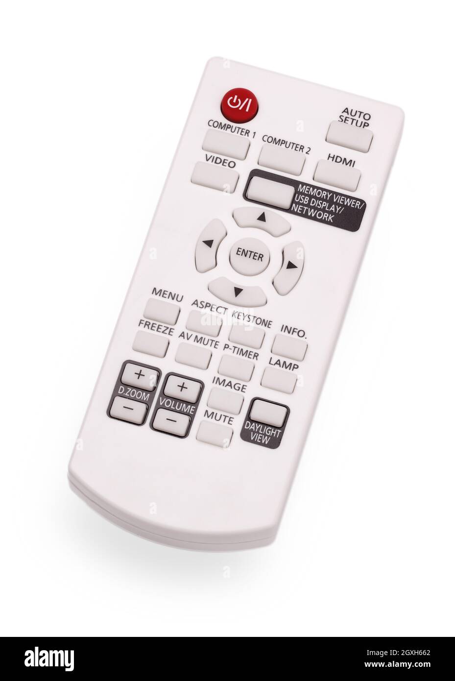 White multi-functional remote control on a white background Stock Photo ...