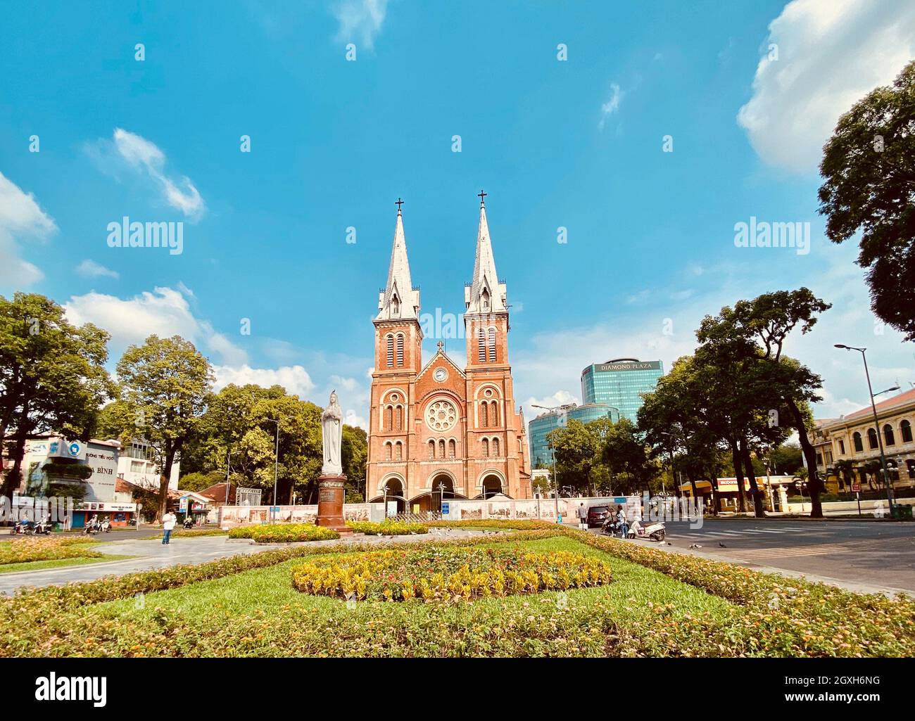 Saigon, Vietnam - Jun 22, 2020. View of Notre Dame Cathedral (Nha Tho ...