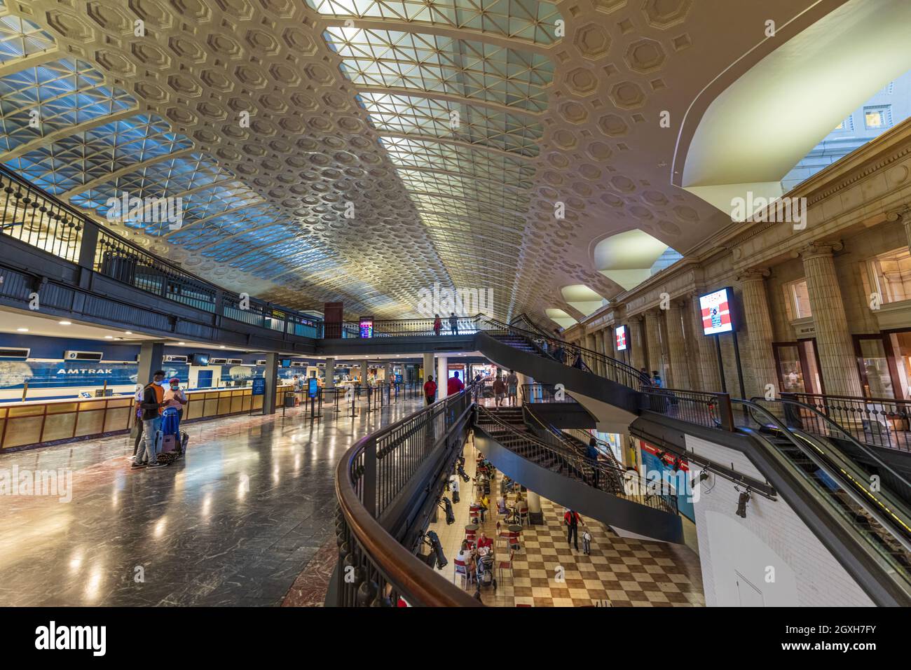 WASHINGTON DC, USA - AUGUST 14, 2021: The interior of Union Station, in ...