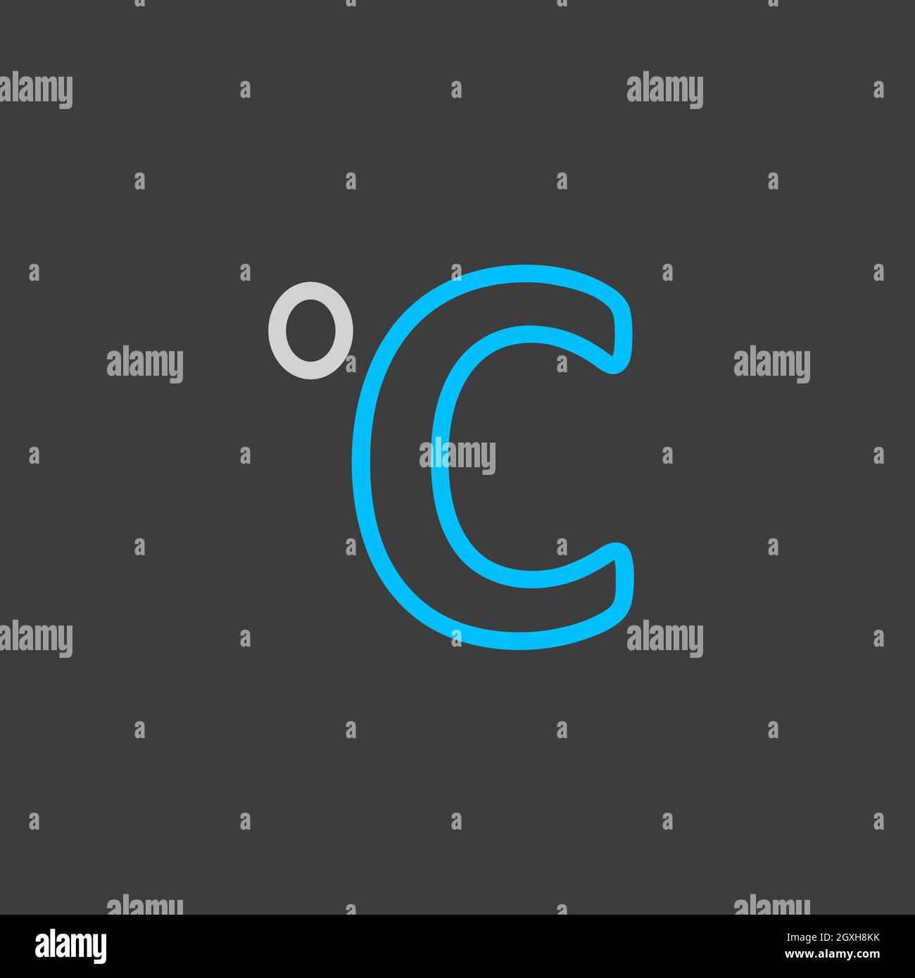 Celsius degrees vector icon on dark background. Meteorology sign. Graph ...
