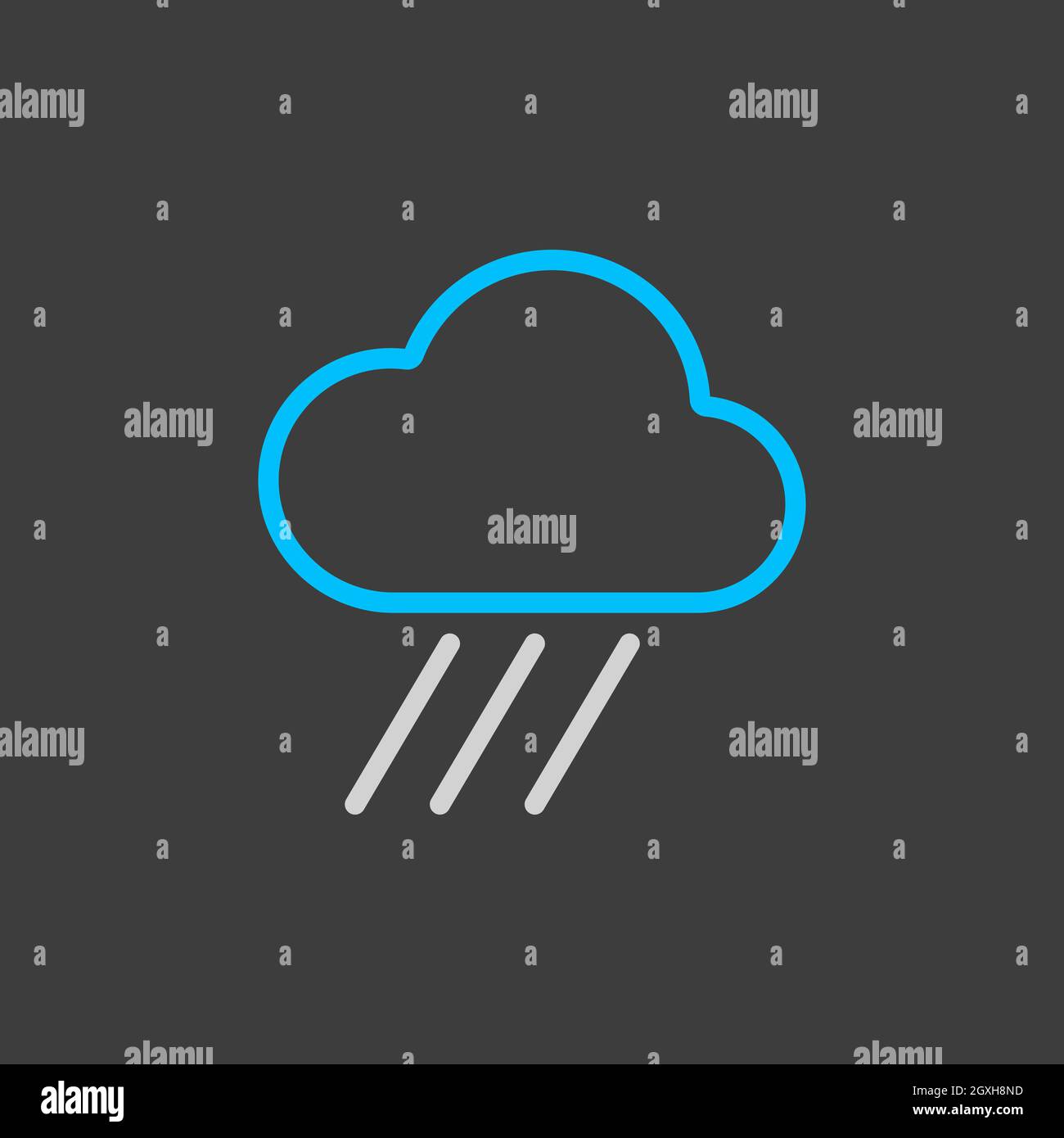 Raincloud vector icon on dark background. Meteorology sign. Graph ...