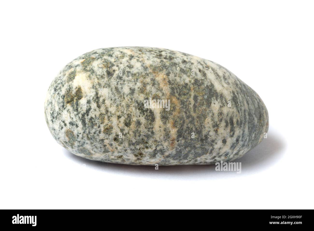 stone with shadow isolated on white background. beautiful sea pebbles ...