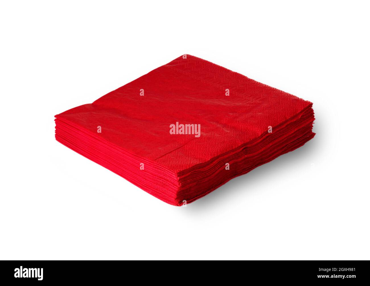 red paper napkin carved on a white background Stock Photo - Alamy