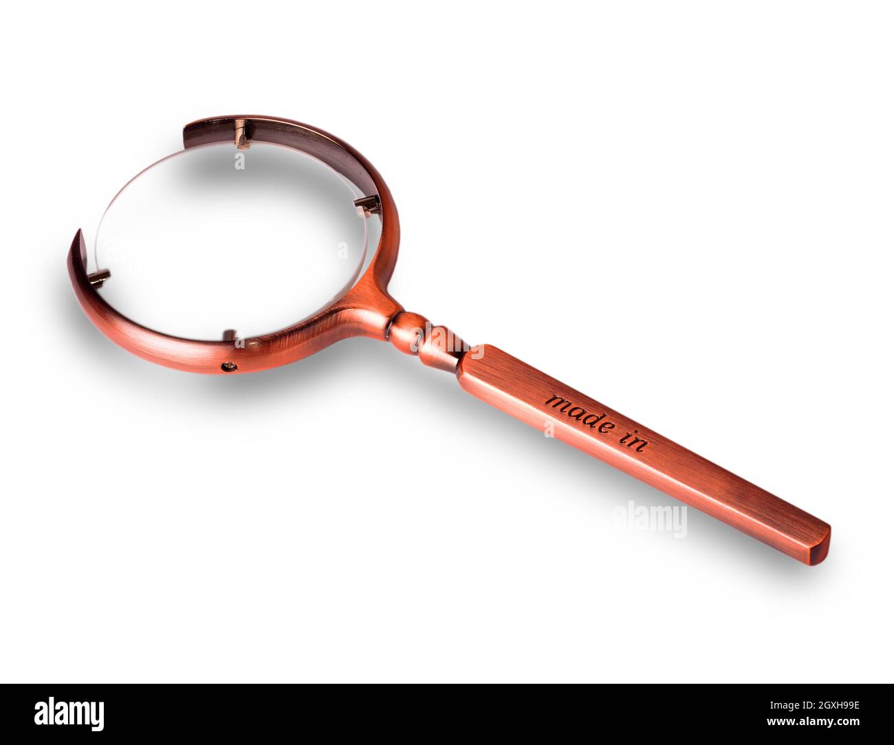 the old Magnifier carved on a white background Stock Photo - Alamy