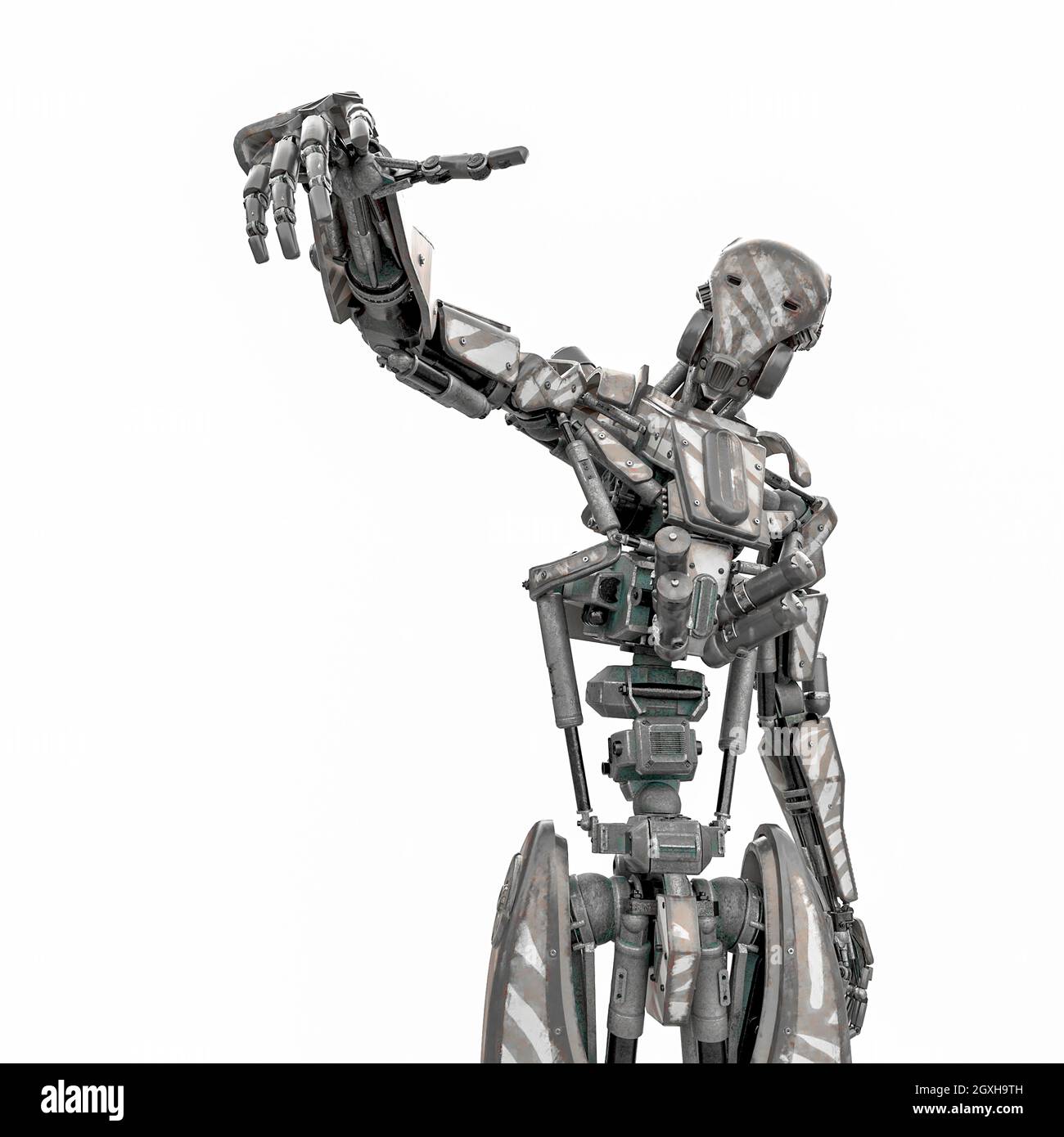 mega drone soldier robot is doing a gangster pose, 3d illustration ...