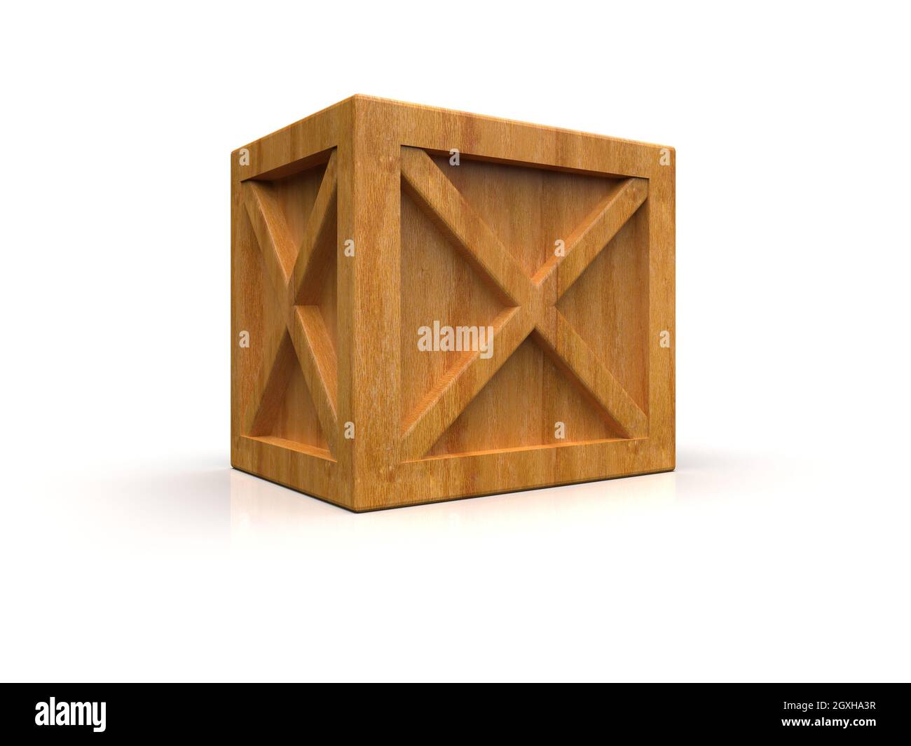 Shipment Sealed Goods Wooden Box isolated on White Background, Pallet ...