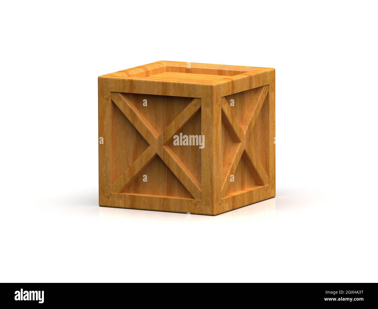 Shipment Sealed Goods Wooden Box isolated on White Background, Pallet ...