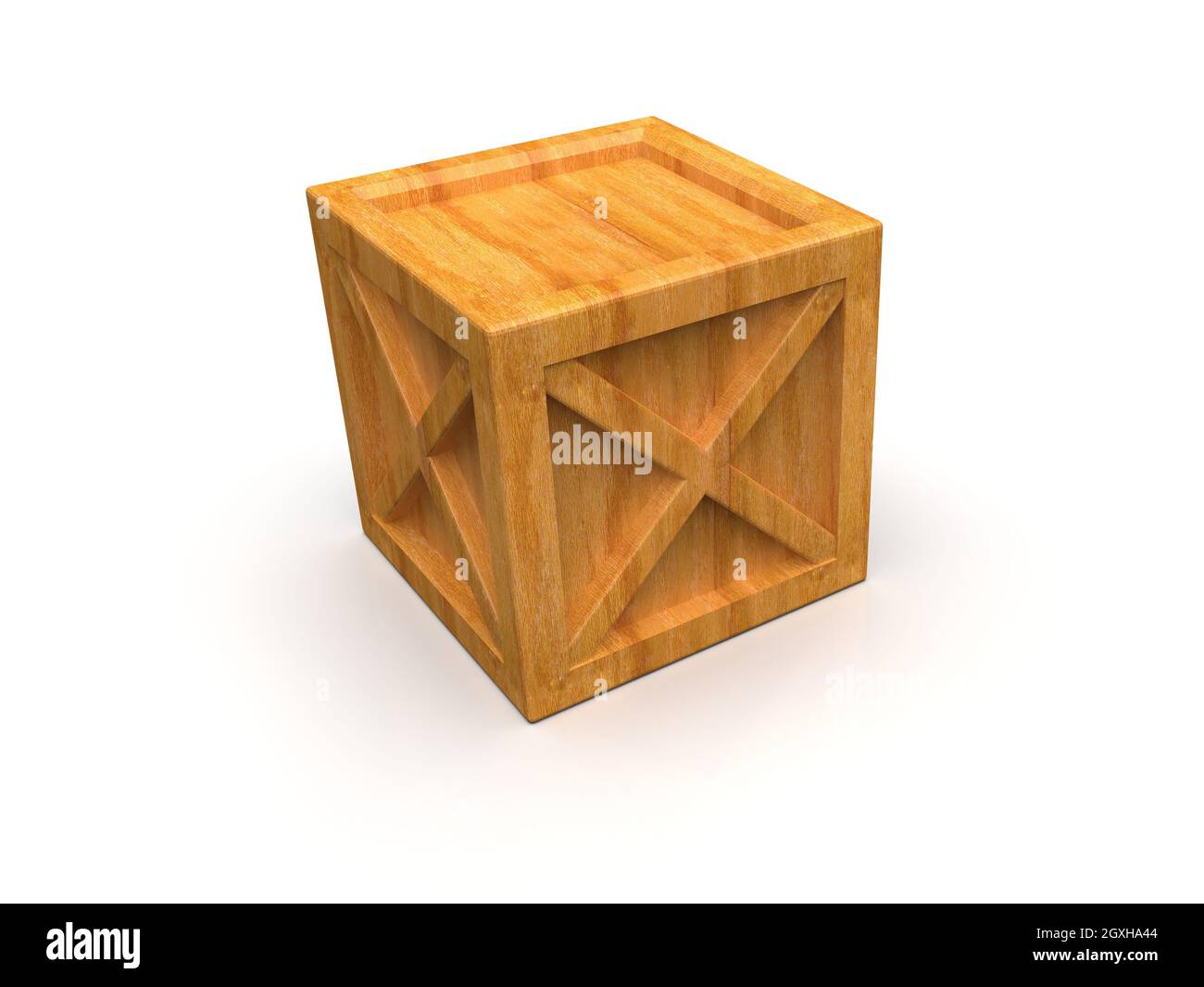 Shipment Sealed Goods Wooden Box isolated on White Background, Pallet ...