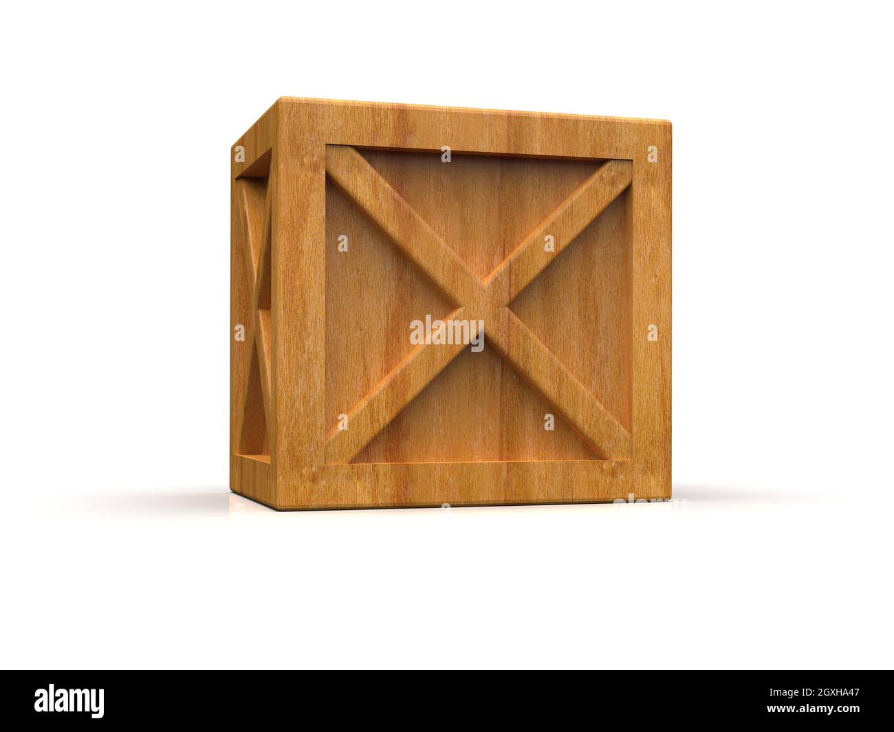Shipment Sealed Goods Wooden Box isolated on White Background, Pallet ...