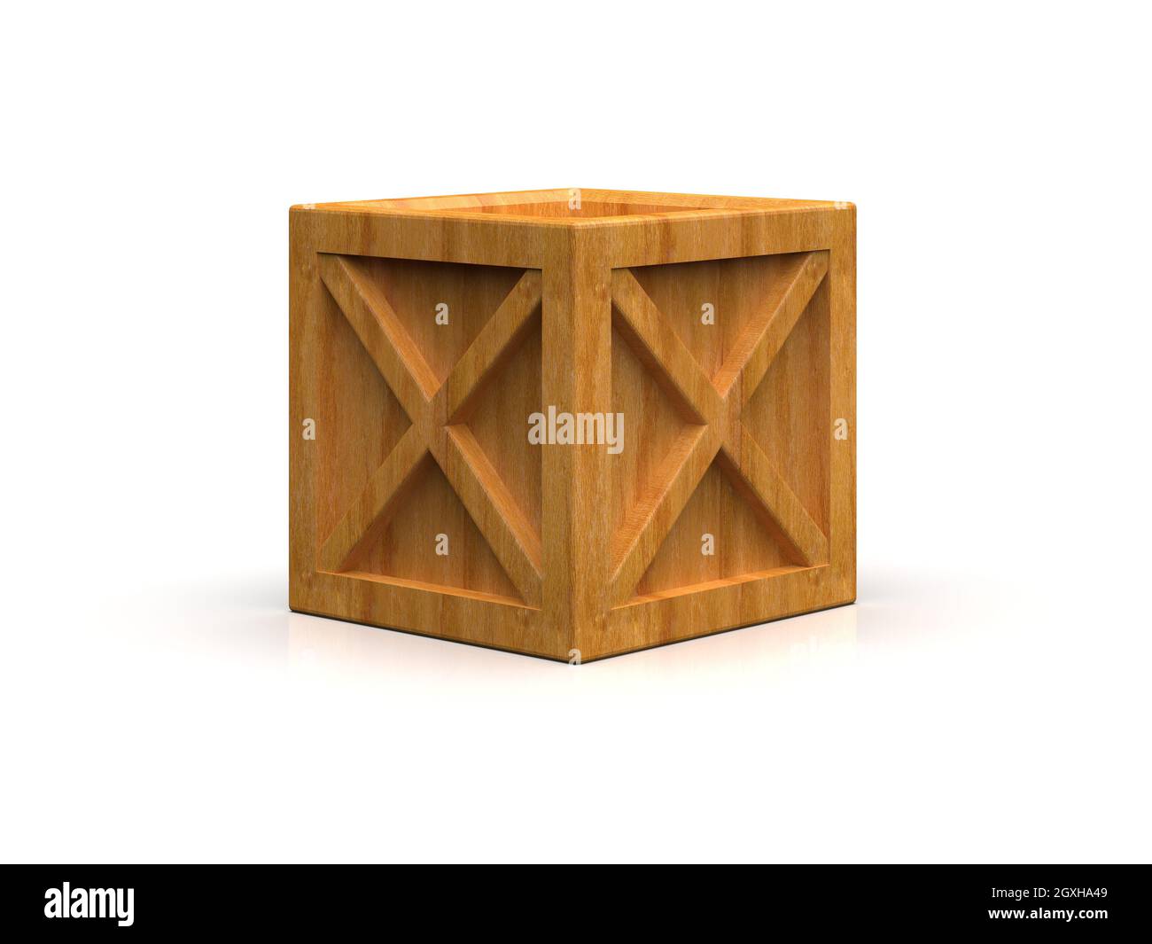 Shipment Sealed Goods Wooden Box isolated on White Background, Pallet ...
