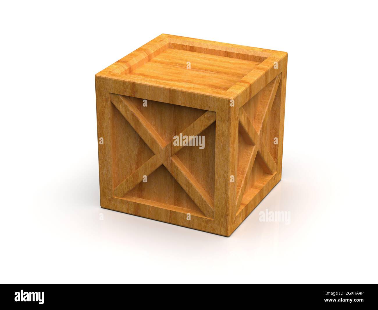 Shipment Sealed Goods Wooden Box isolated on White Background, Pallet ...