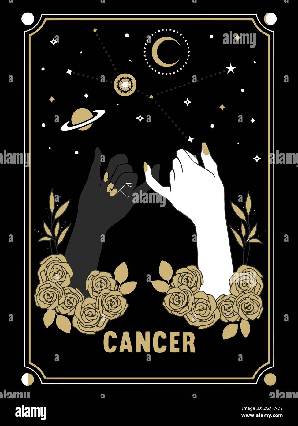 cancer card zodiac horoscope illustration Stock Photo - Alamy