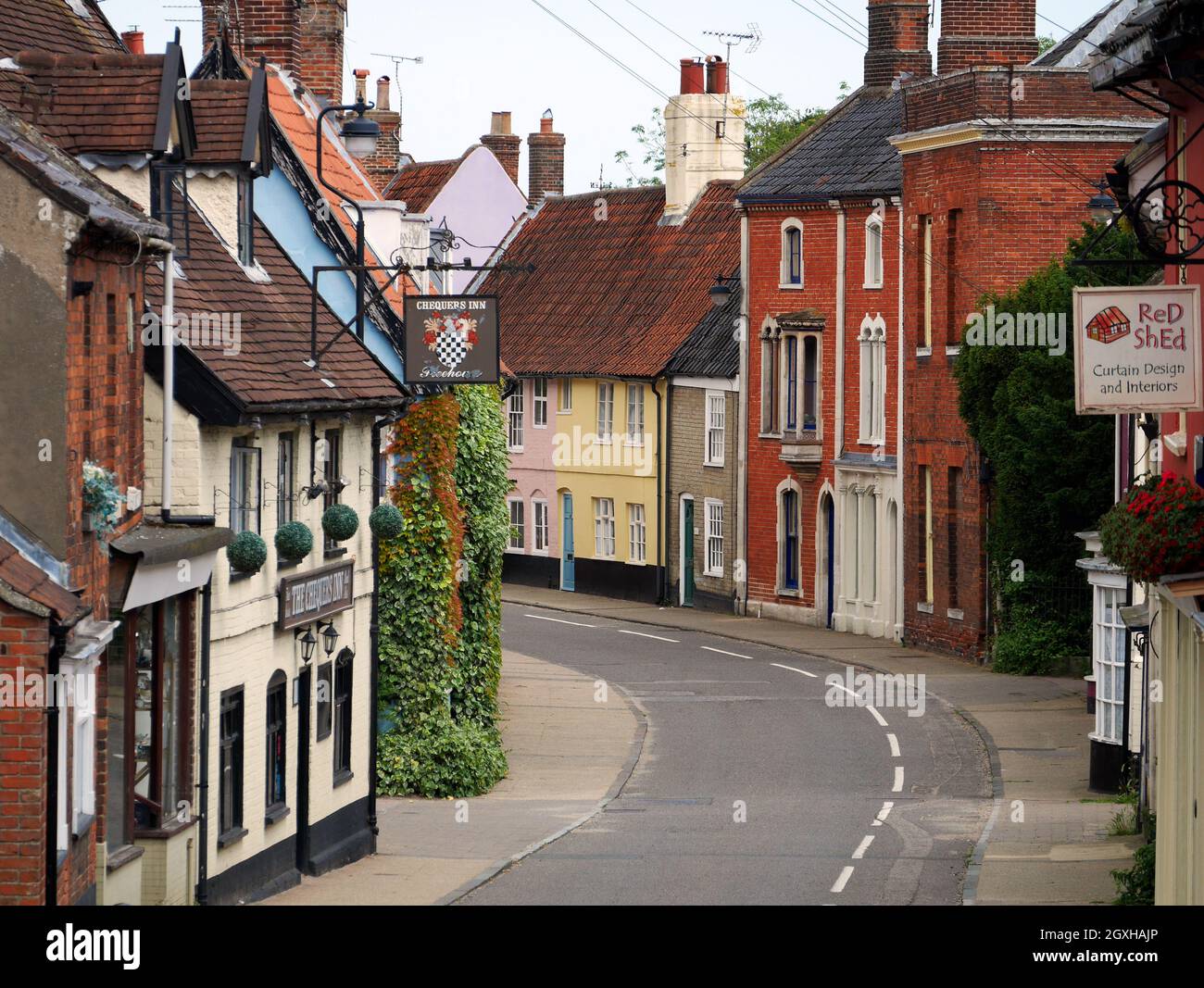 Bridge Street in Historic Market Town of Bungay with its colourful ...