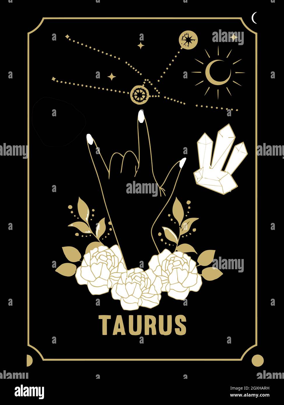 taurus card zodiac horoscope illustration Stock Photo - Alamy