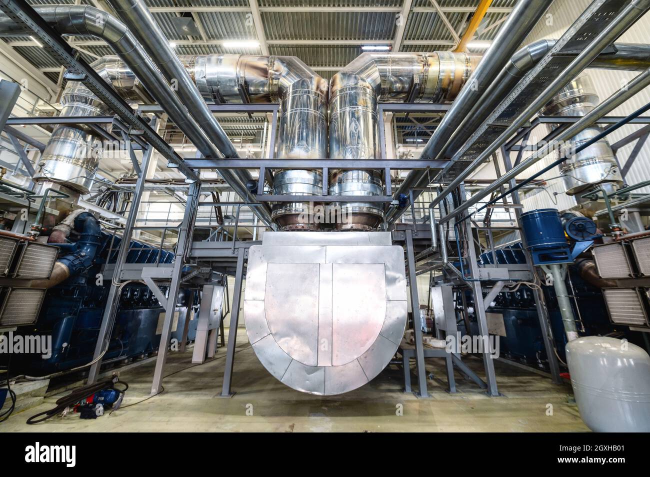Industrial complex system of pipelines, valves, sensors Stock Photo - Alamy