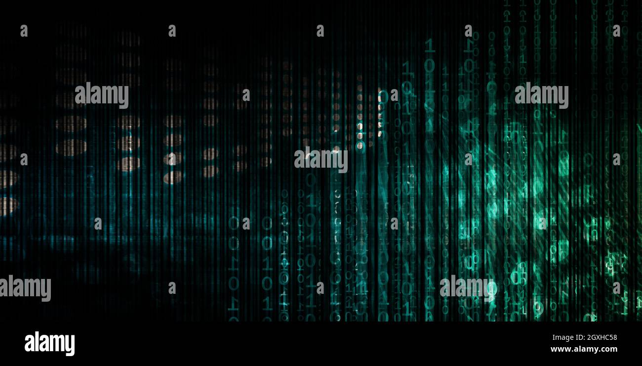 Abstract Futuristic Cyberspace Binary Code with Grunge Stock Photo - Alamy