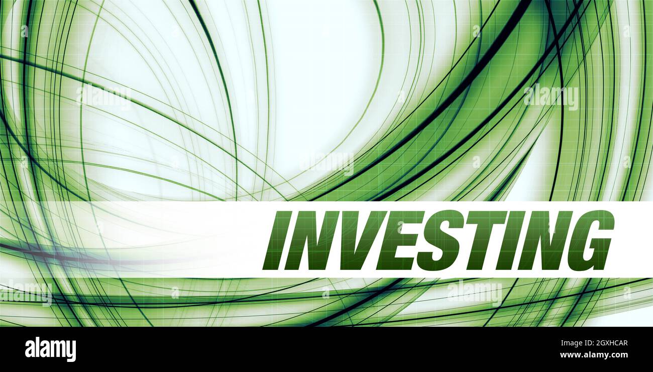 Investing Concept on Green Abstract Background Stock Photo - Alamy