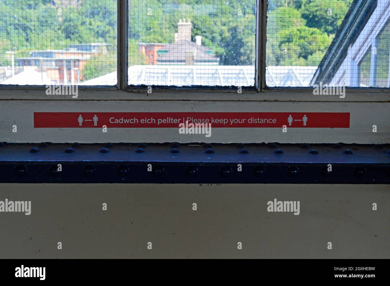 BANGOR. GWYNEDD. WALES. 06-26-21. The railway station, a bi-lingual ...
