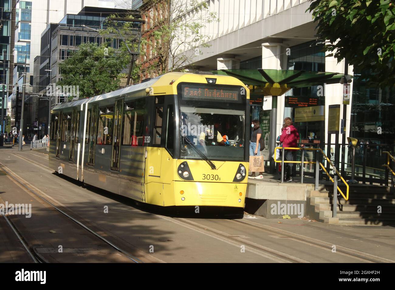 Manchester Metrolink Bombardier M5000 tram, number 3030, at the tram ...