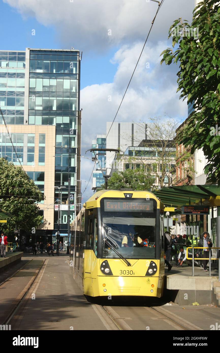 Manchester Metrolink Bombardier M5000 tram, number 3030, at the tram ...
