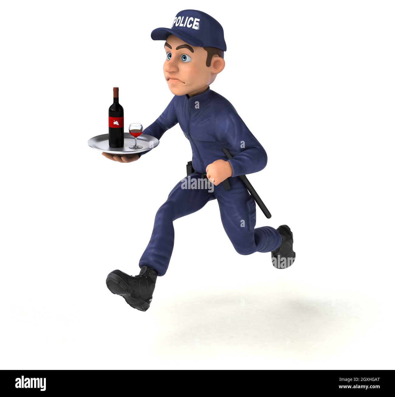 Fun 3D illustration of a cartoon Police Officer Stock Photo - Alamy