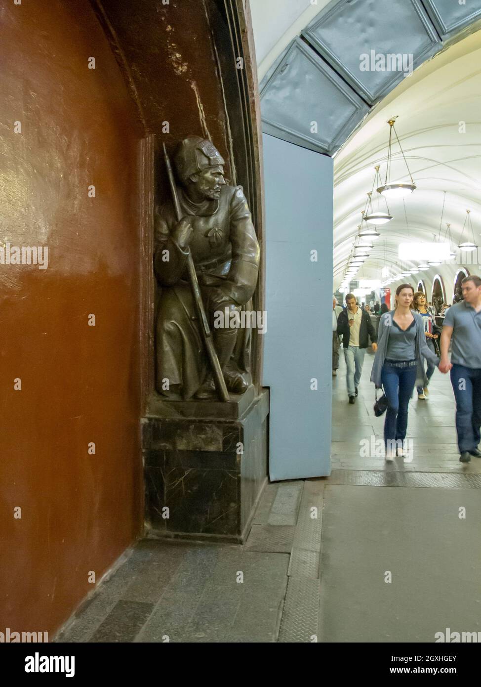 partisan statue in revolution square metro station in moscow Stock ...