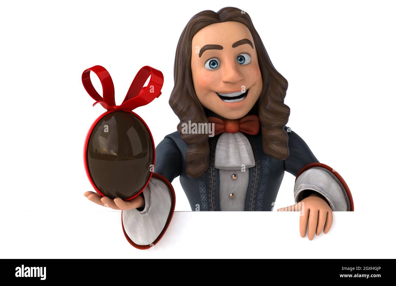3D Illustration of a cartoon man in historical baroque costume Stock ...