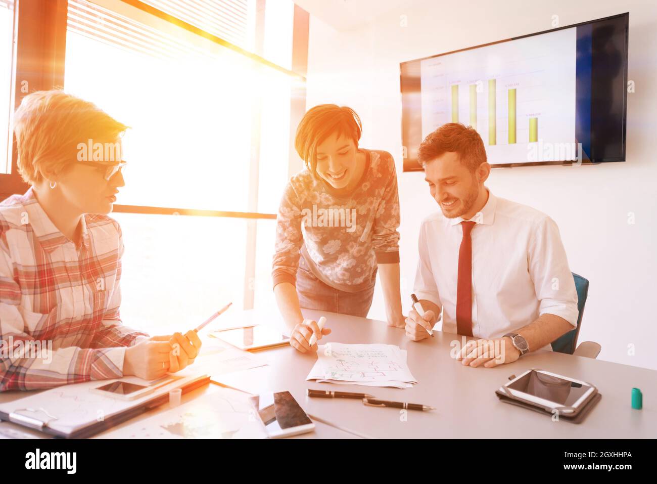 startup business young creative people group brainstorming on meeting ...