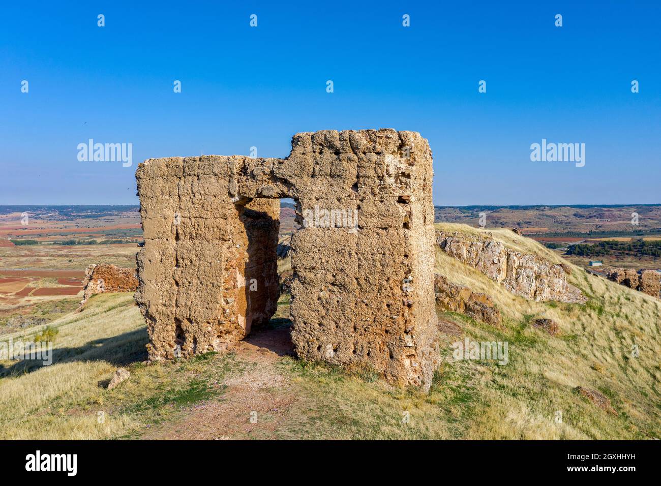 ruins of an ancient castle in albacete province Spain, built by muslim ...