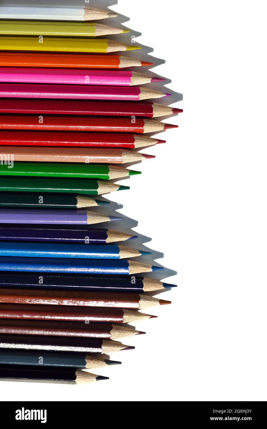 children education concept with colorful wooden pen isolated on white ...