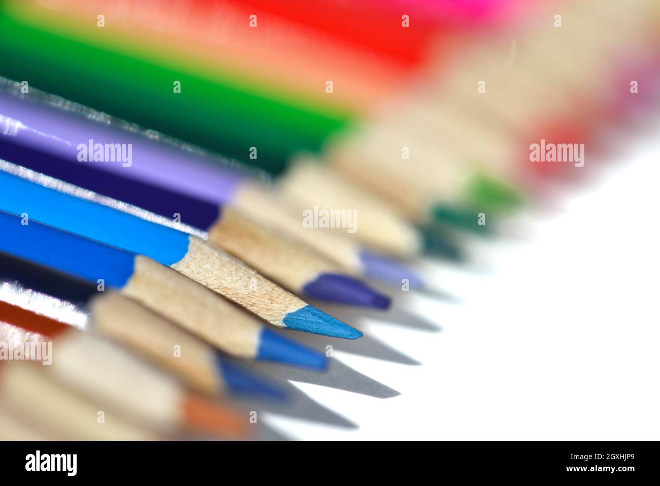 children education concept with colorful wooden pen isolated on white ...