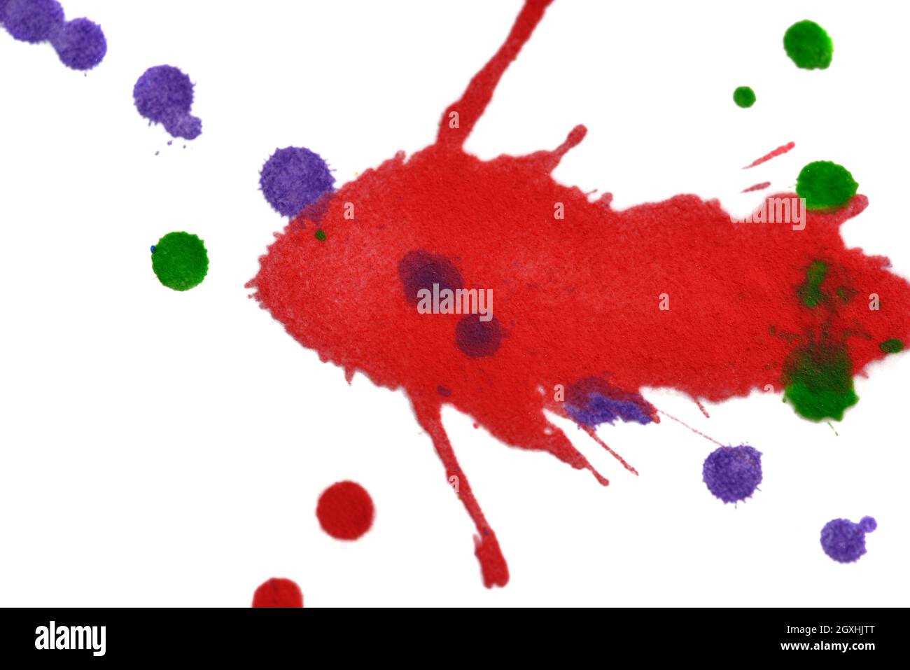 Colored splashes in abstract shape, isolated on white background Stock ...