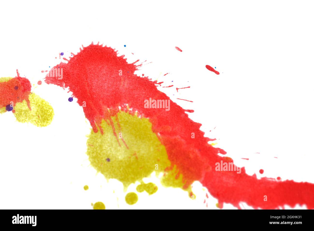 Colored splashes in abstract shape, isolated on white background Stock ...