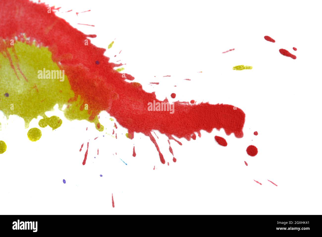 Colored splashes in abstract shape, isolated on white background Stock ...