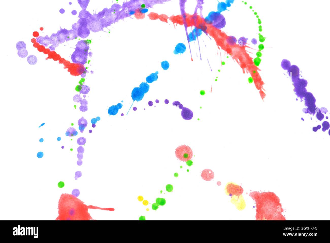 Colored splashes in abstract shape, isolated on white background Stock ...