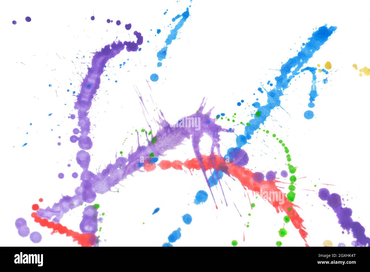 Colored splashes in abstract shape, isolated on white background Stock ...