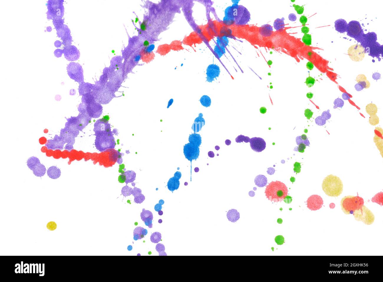 Colored splashes in abstract shape, isolated on white background Stock ...