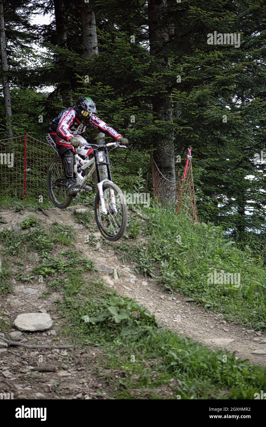 Downhill, sport, bicycle, mountain Stock Photo - Alamy