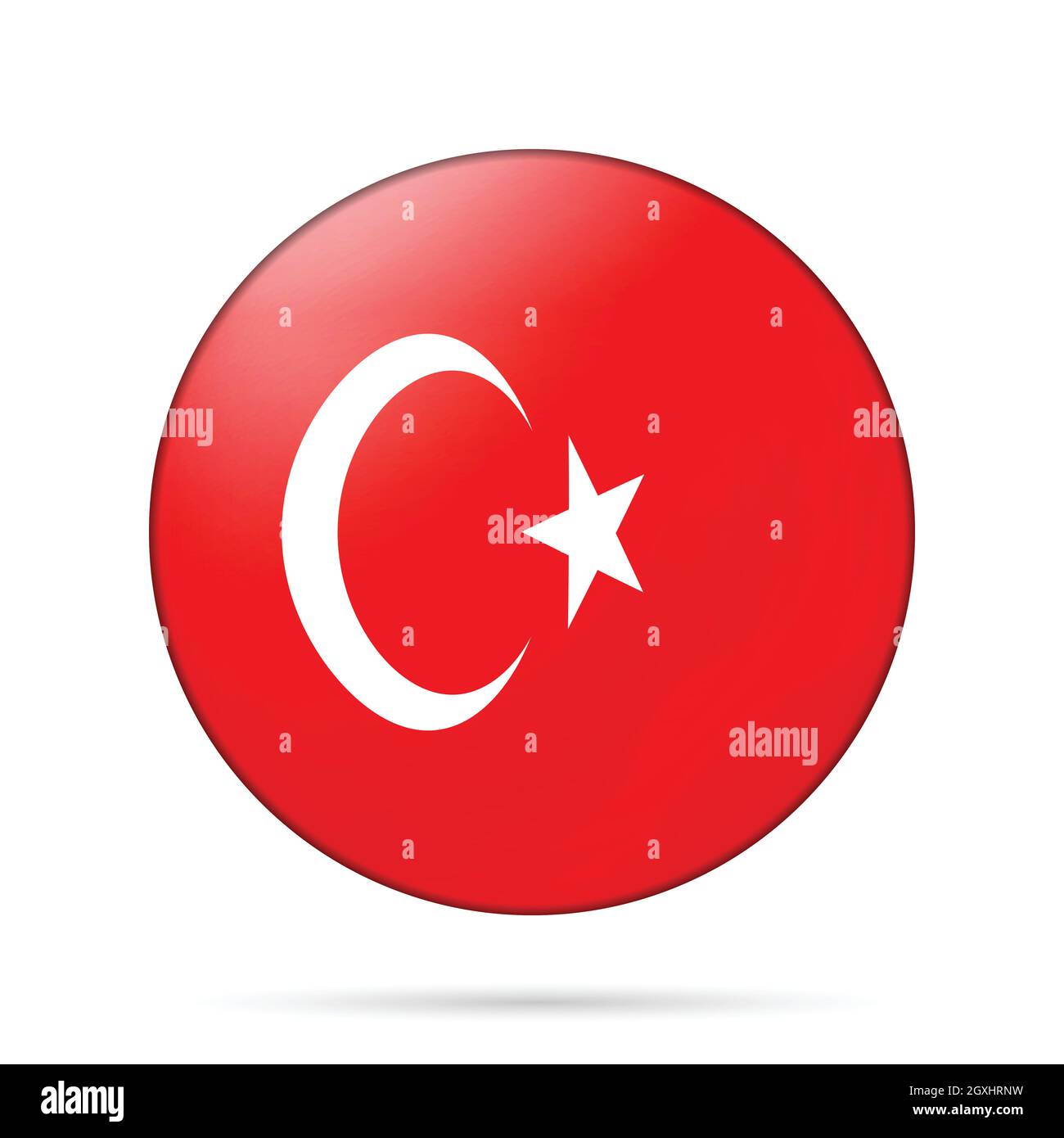 Glass light ball with flag of Turkey. Round sphere, template icon ...